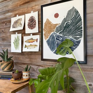 Ranges 18x24 Original Woodblock Print, Mountain Woodblock Print ...