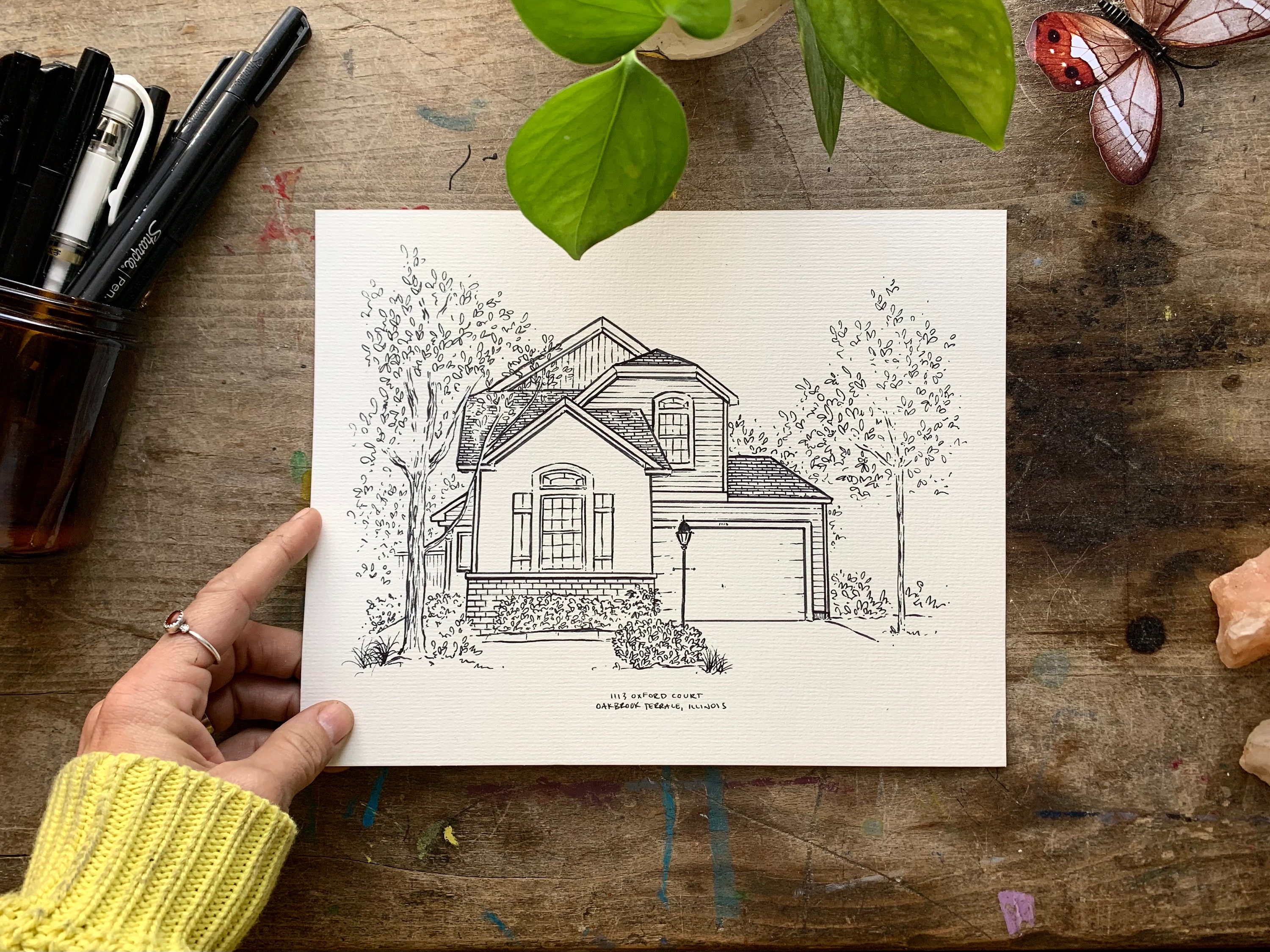 Custom House Sketch, House Drawing From Photo, Drawing of House, Sketch ...
