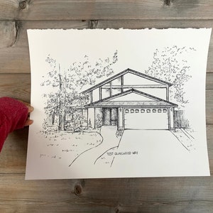 Custom House Sketch, House Drawing From Photo, Drawing of House, Sketch ...