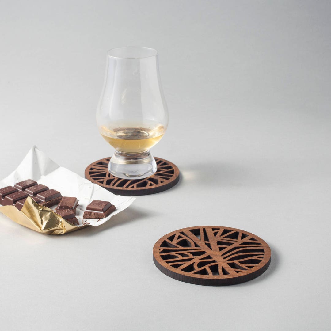 Tree Pattern Coasters Wood Coasters Nature Pattern Walnut Coasters ...