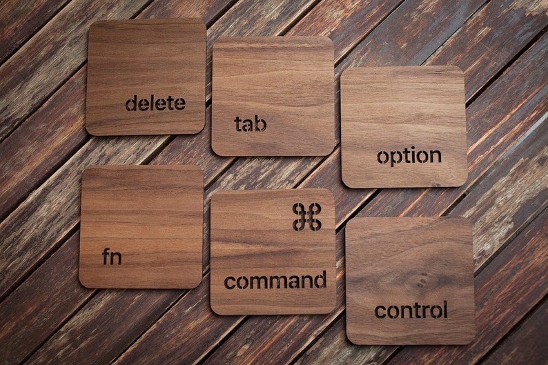 Mac Keyboard Coasters Silicon Valley Wood Coasters Gift for Him Gifts ...