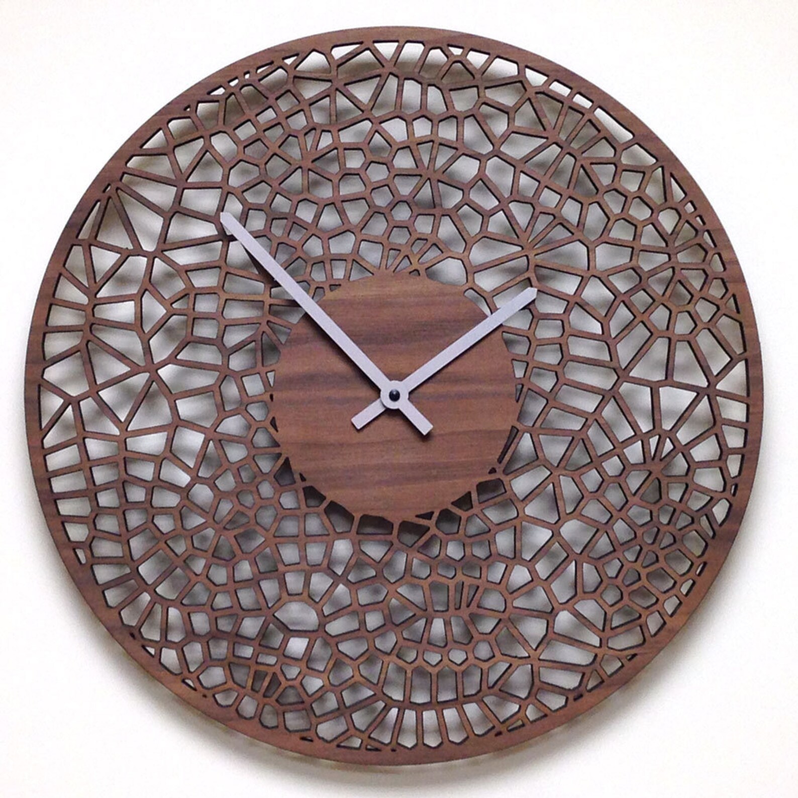 Voronoi Cell Laser Cut Wall Clock 40cm - Etsy