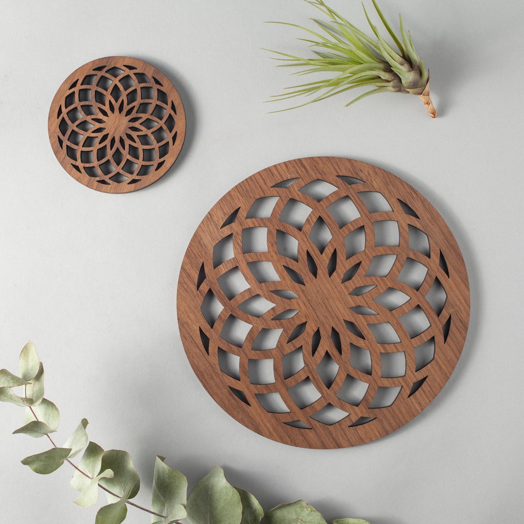 Flower of Life Wood Placemats: Sacred Geometry Decor - Etsy
