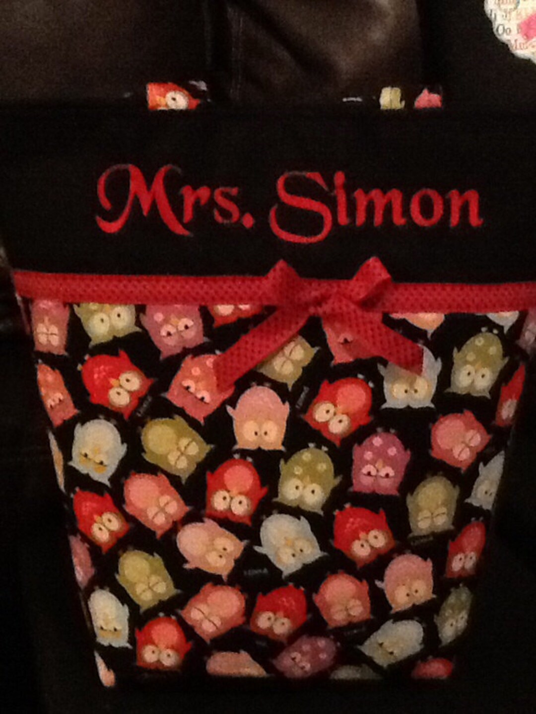 Personalized Owls Tote Bag/ Teacher Gift/ Teacher Bag/ Owl Diaper Bag ...