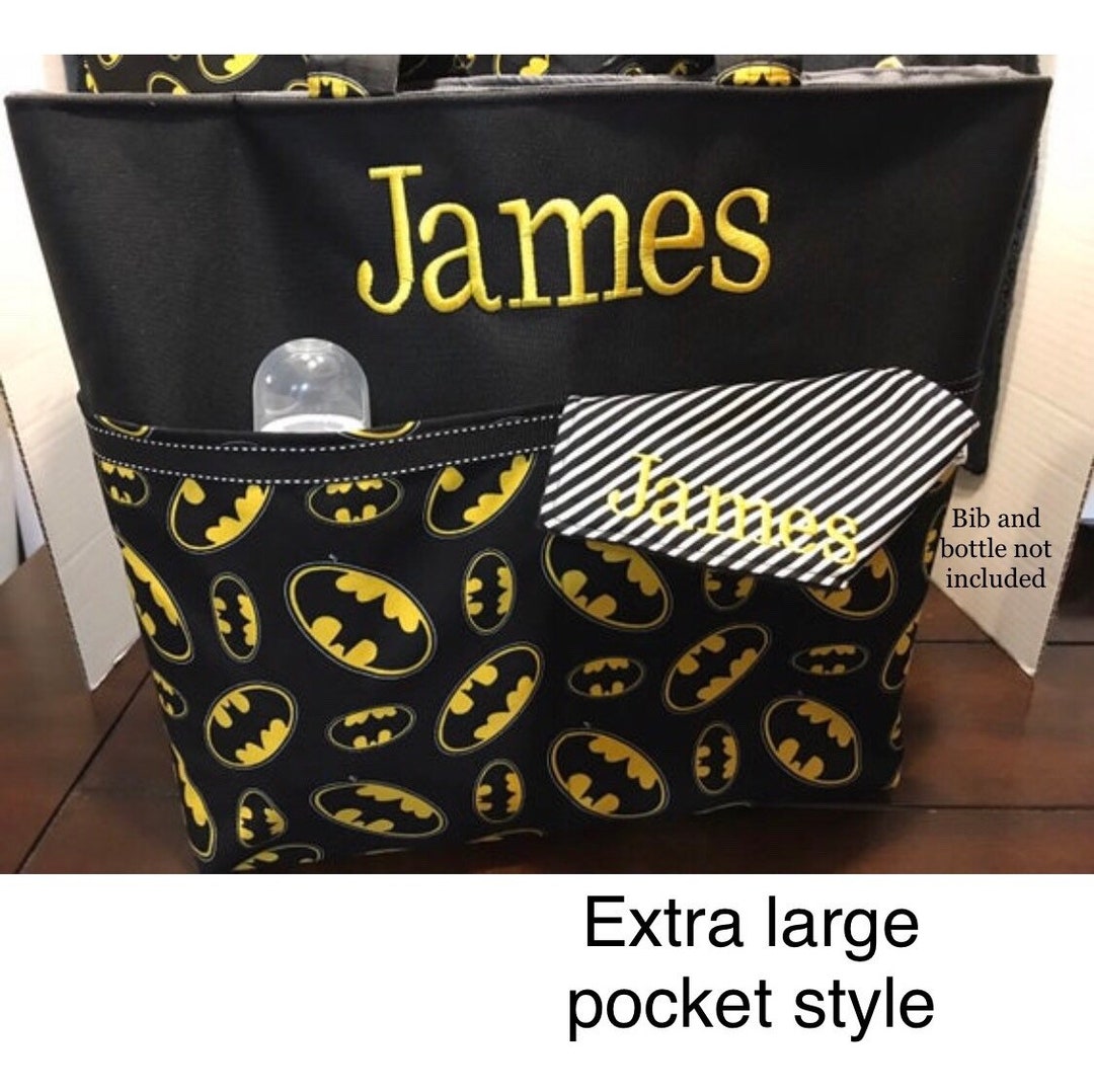 Personalized Batman Tote Bag Batman Diaper Bag /pocket Bag Tote Bag ...