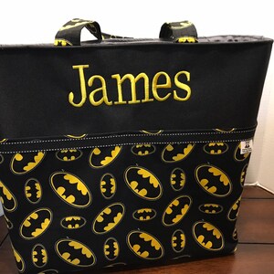 Personalized Batman Tote Bag Batman Diaper Bag /pocket Bag Tote Bag ...