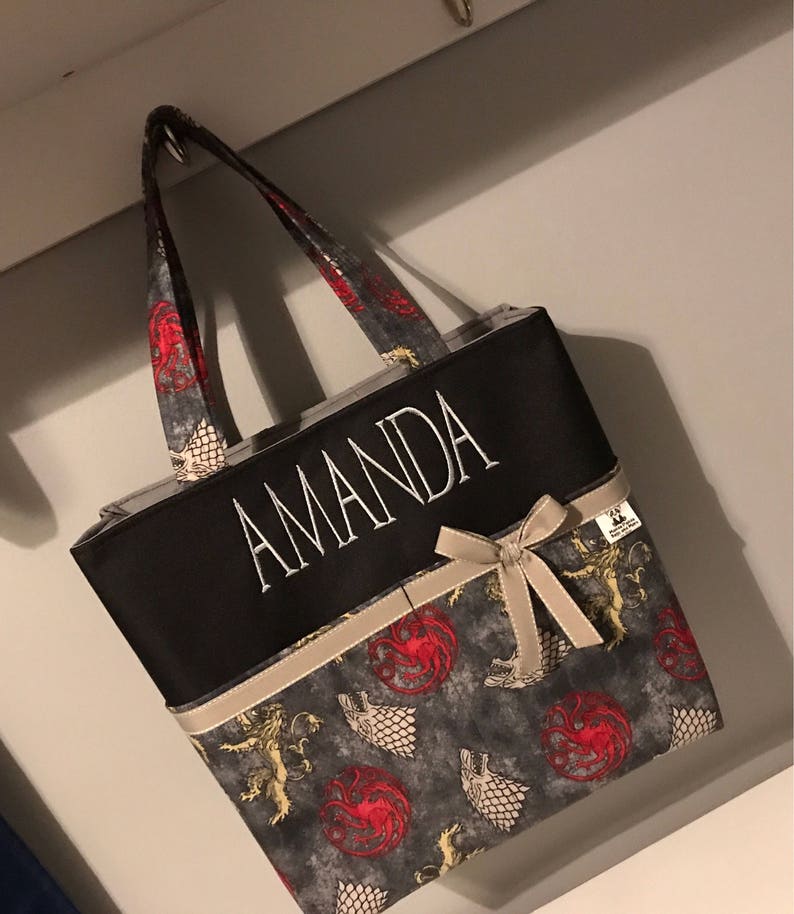 Personalized Tote Bag With Lots of Pockets Made of Game of - Etsy