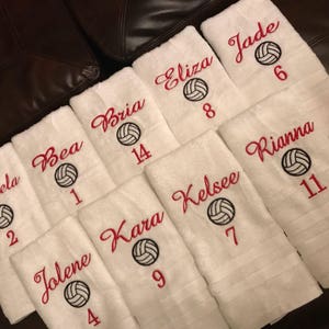 Volleyball Towel/ Sports Towel/team Towel/personalized Bath Towel ...