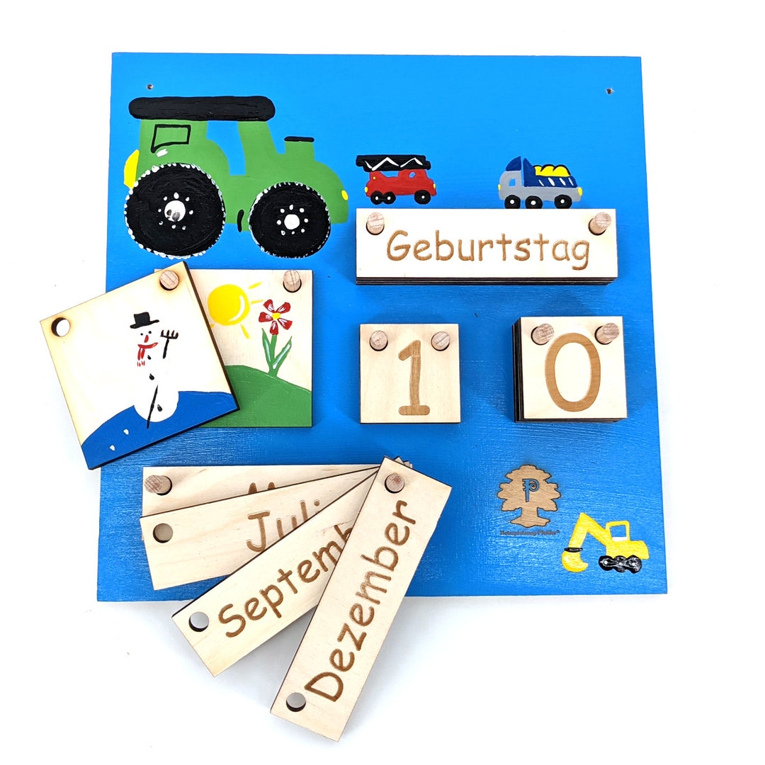 Permanent Calendar Wood Annual Calendar - Vehicles - Etsy