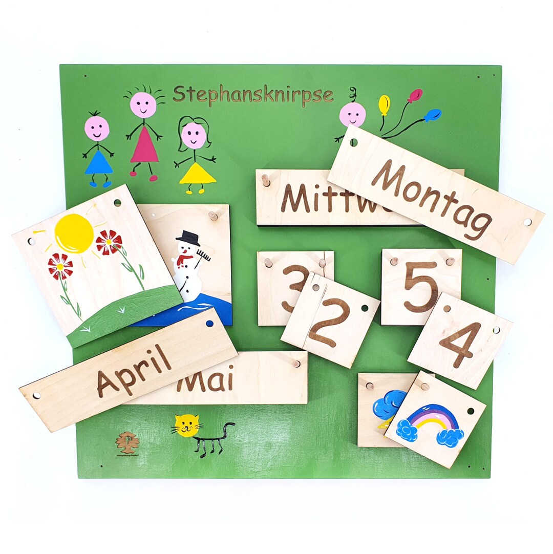 Permanent Calendar Wood Annual Calendar - XXL - OWN MOTV - Etsy