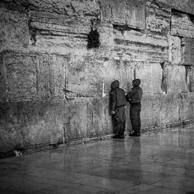 Two Jewish IDF Tsahal Soldiers Praying at the Kotel Western - Etsy