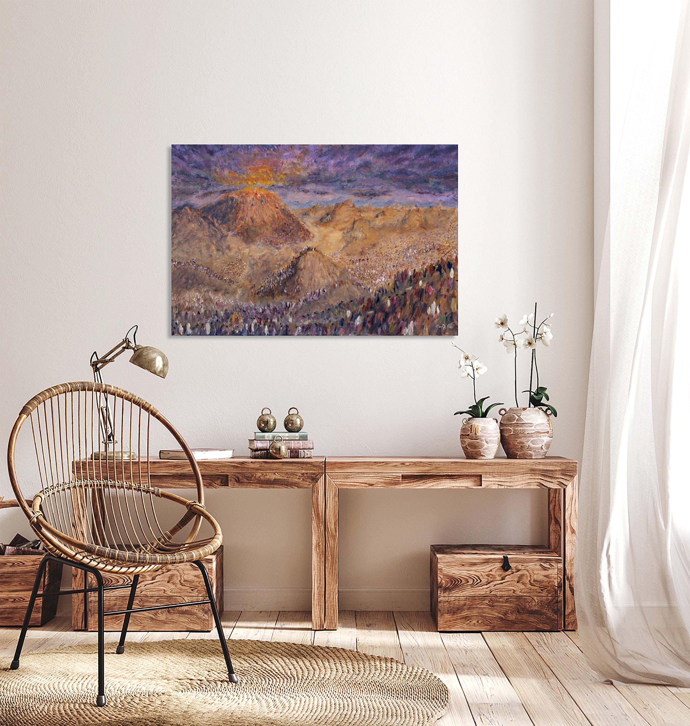 Receiving the Torah on the Mount Sinai - Jewish Impressionist Painting ...