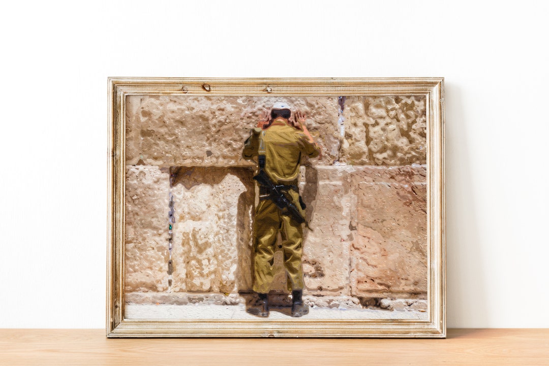 Soldier at the Kotel Painting - IDF Tsahal Soldier Praying at the ...
