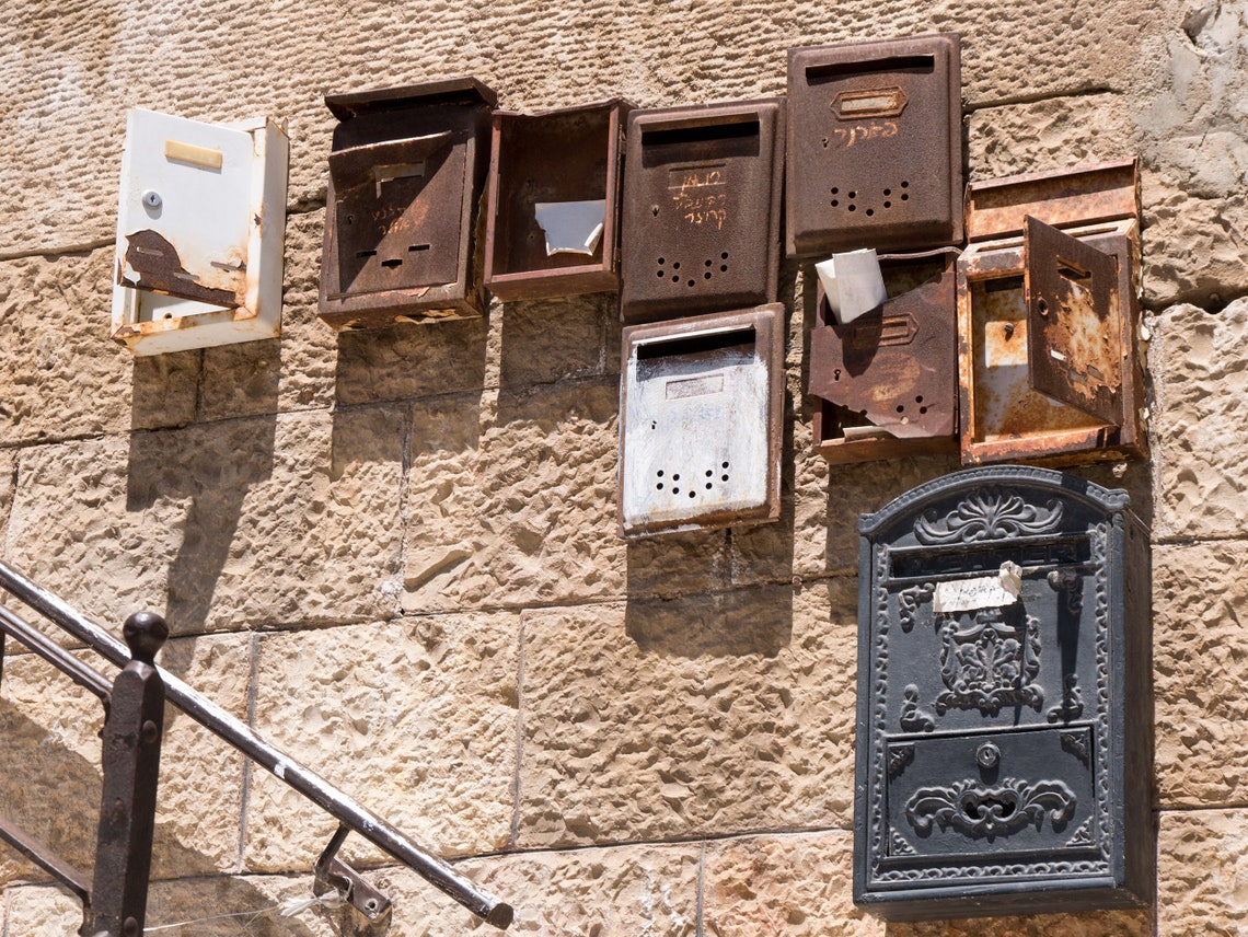 Israeli Holy Land Vintage Old Mail Boxes & Jerusalem Stones - Etsy