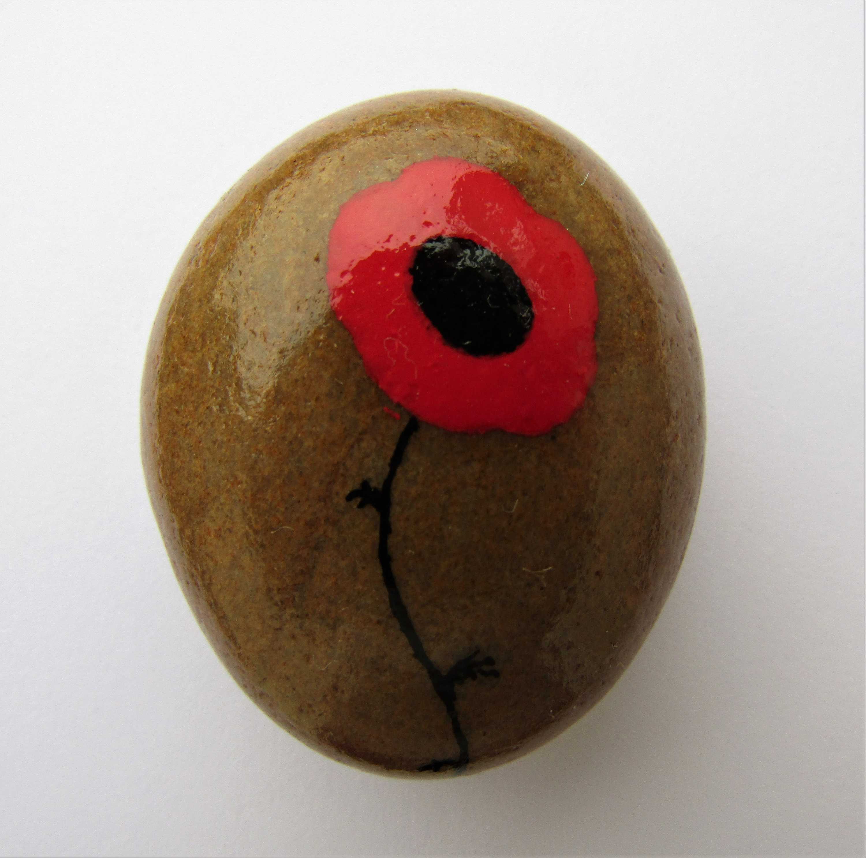 Poppy Rock Painting Hand Painted Stone Remembrance Red - Etsy