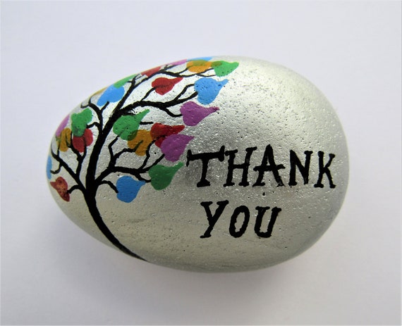 Thank You Gift Painted Stone Teacher Thank You Gift Unique | Etsy