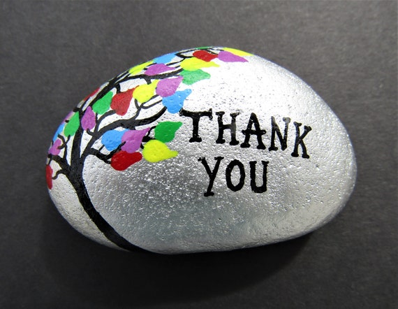 Thank You Gift Painted Stone Teacher Thank You Gift Unique | Etsy
