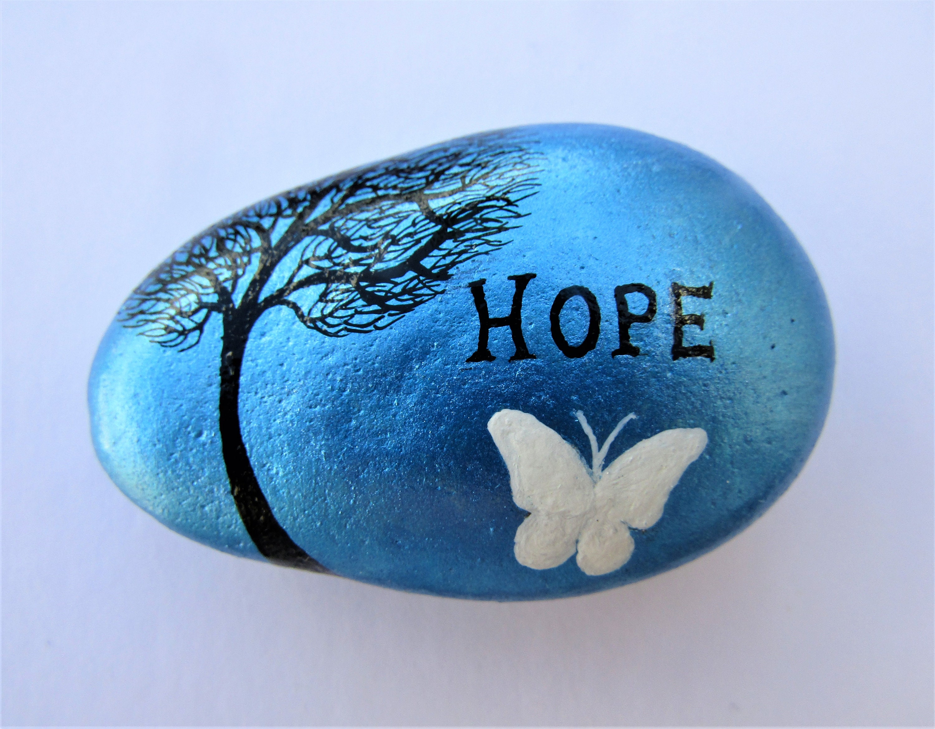 Painted Rock Hope Gift Butterfly Stone Painting Pebble Art - Etsy UK