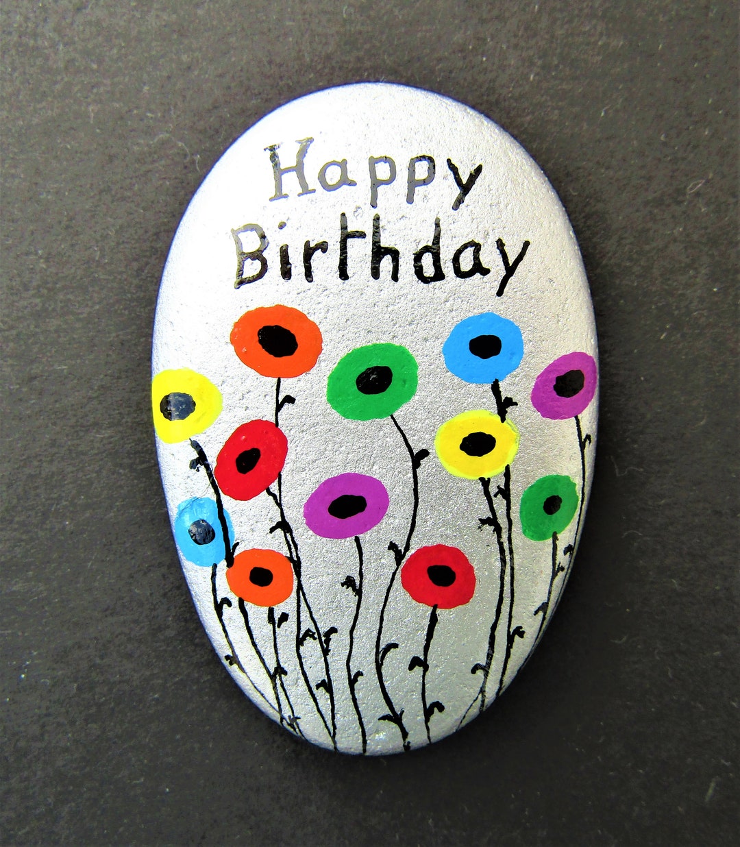 Happy Birthday Stone Painting at Vincent Flora blog