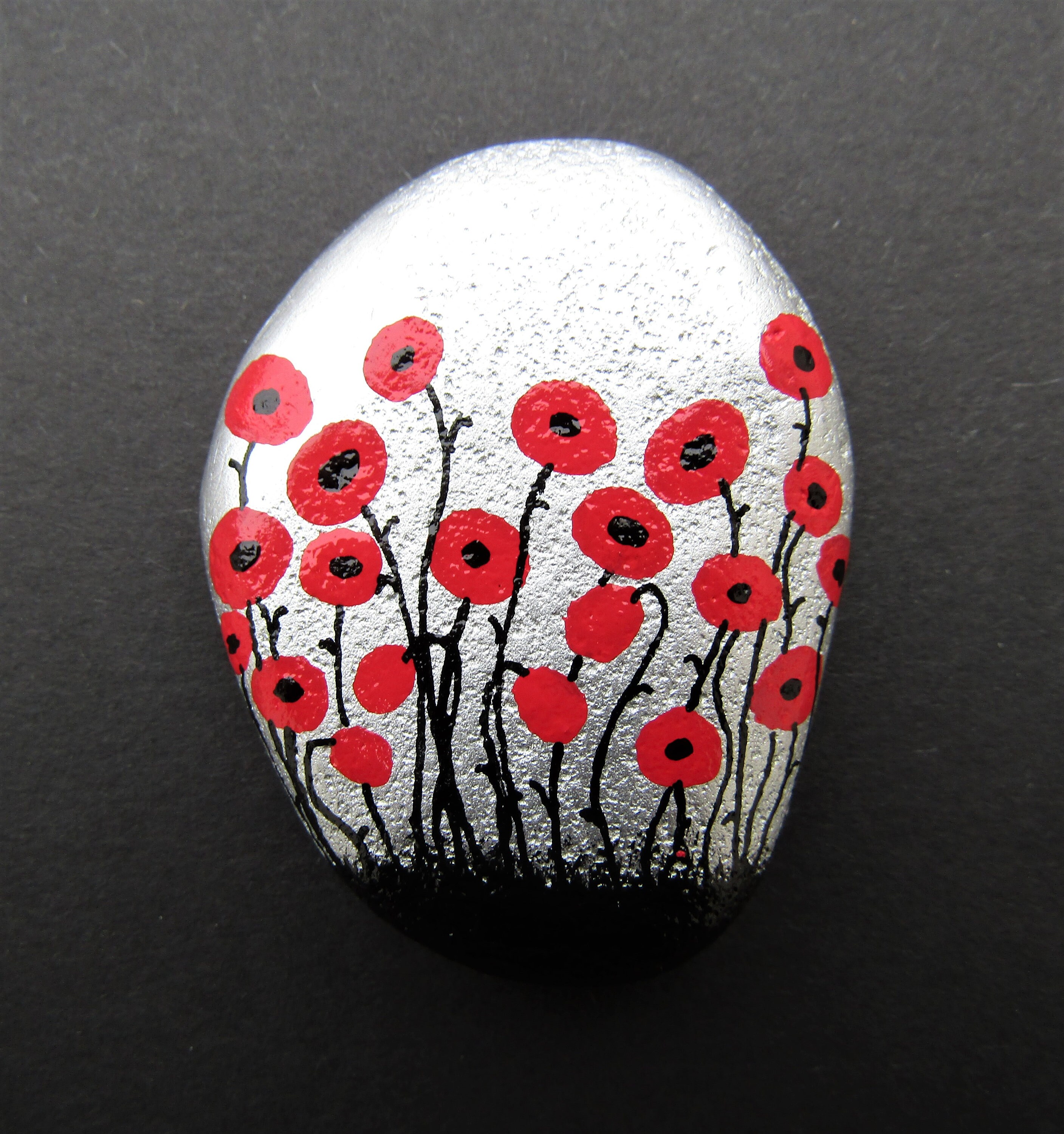 Painted Rock Poppy Gift Hand Painted Flowers Stone Rock - Etsy Canada