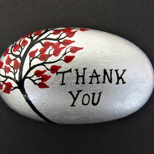 Thank You Gift, Painted Stone, Teacher Thank You Rock Gift, Unique Hand ...