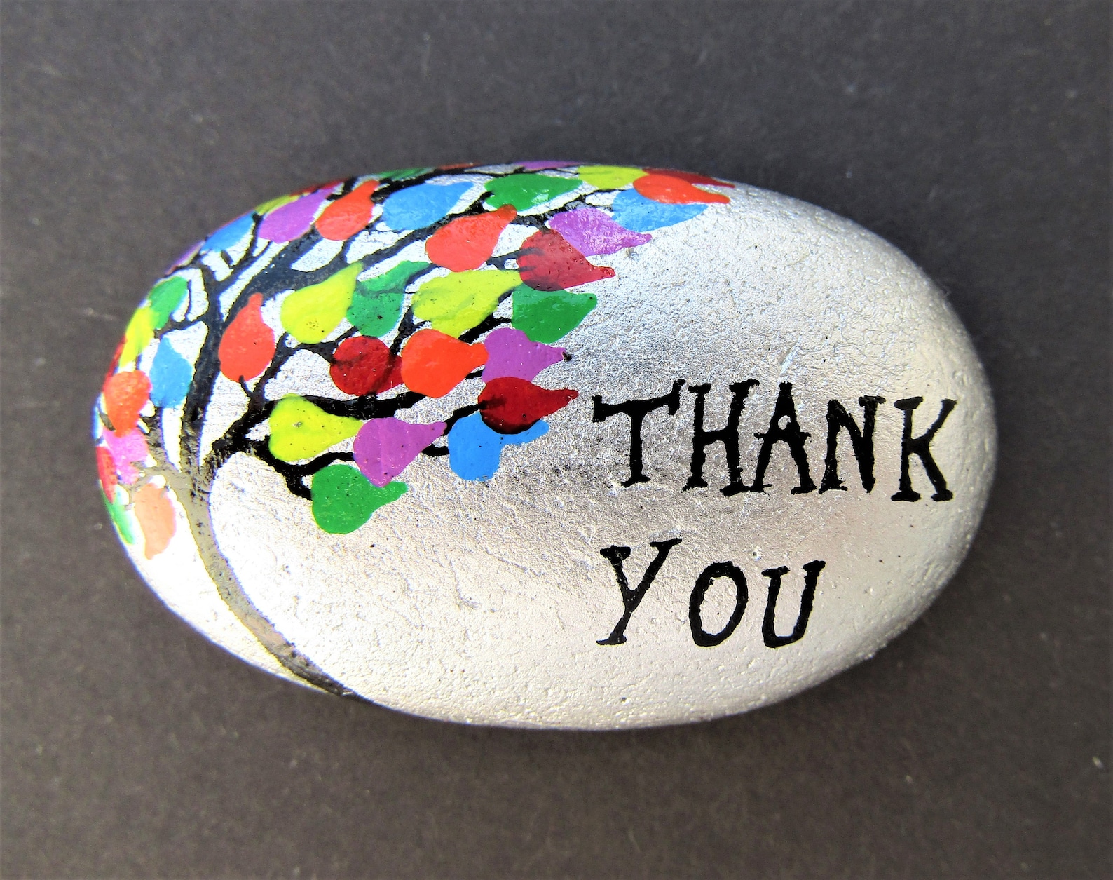 Thank You Gift, Painted Stone, Teacher Thank You Rock Gift, Unique Hand ...