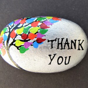 Thank You Gift, Painted Stone, Teacher Thank You Rock Gift, Unique Hand ...