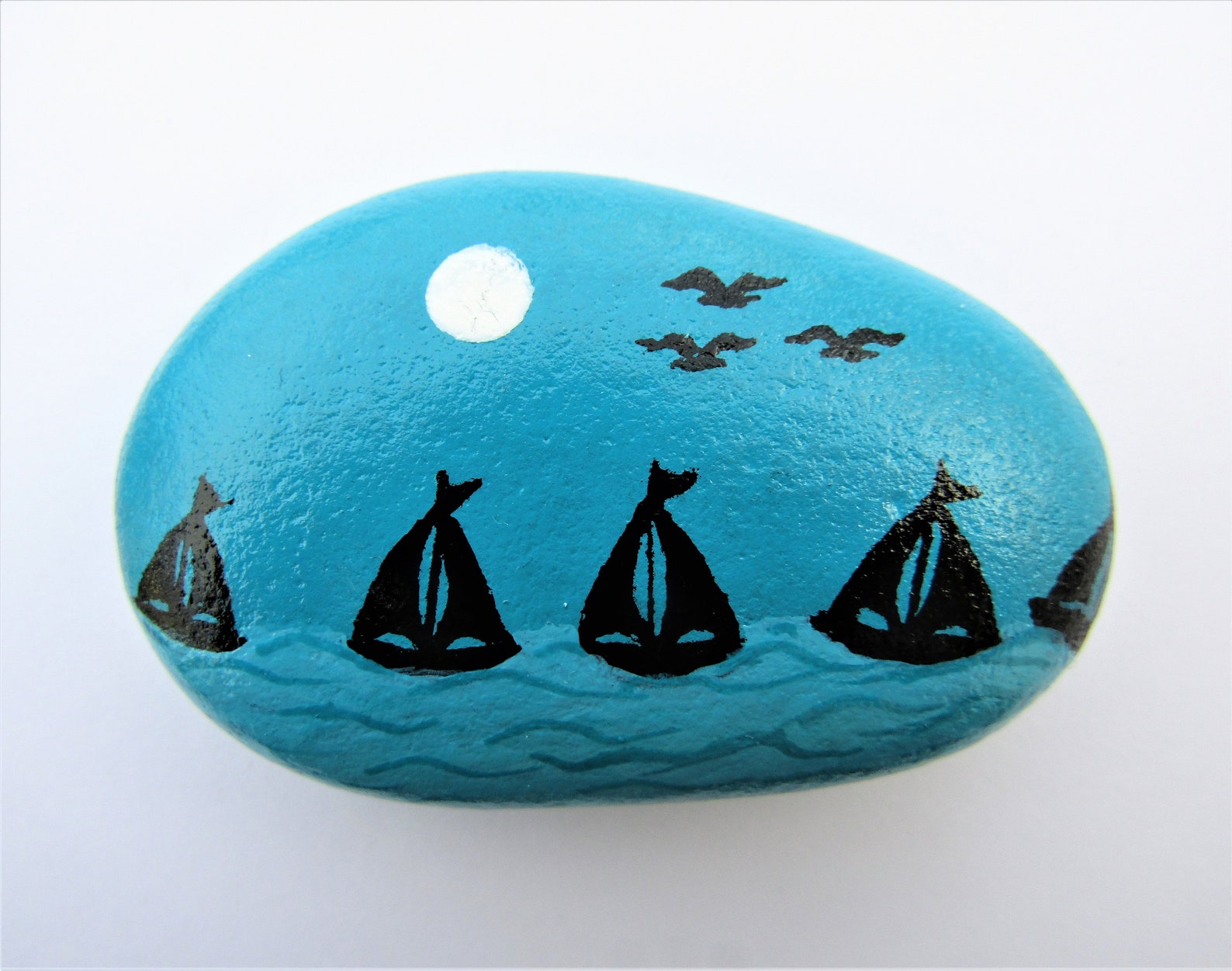 Painted Rock Sailing Boats Hand Painted Stone Sea Art Boat - Etsy