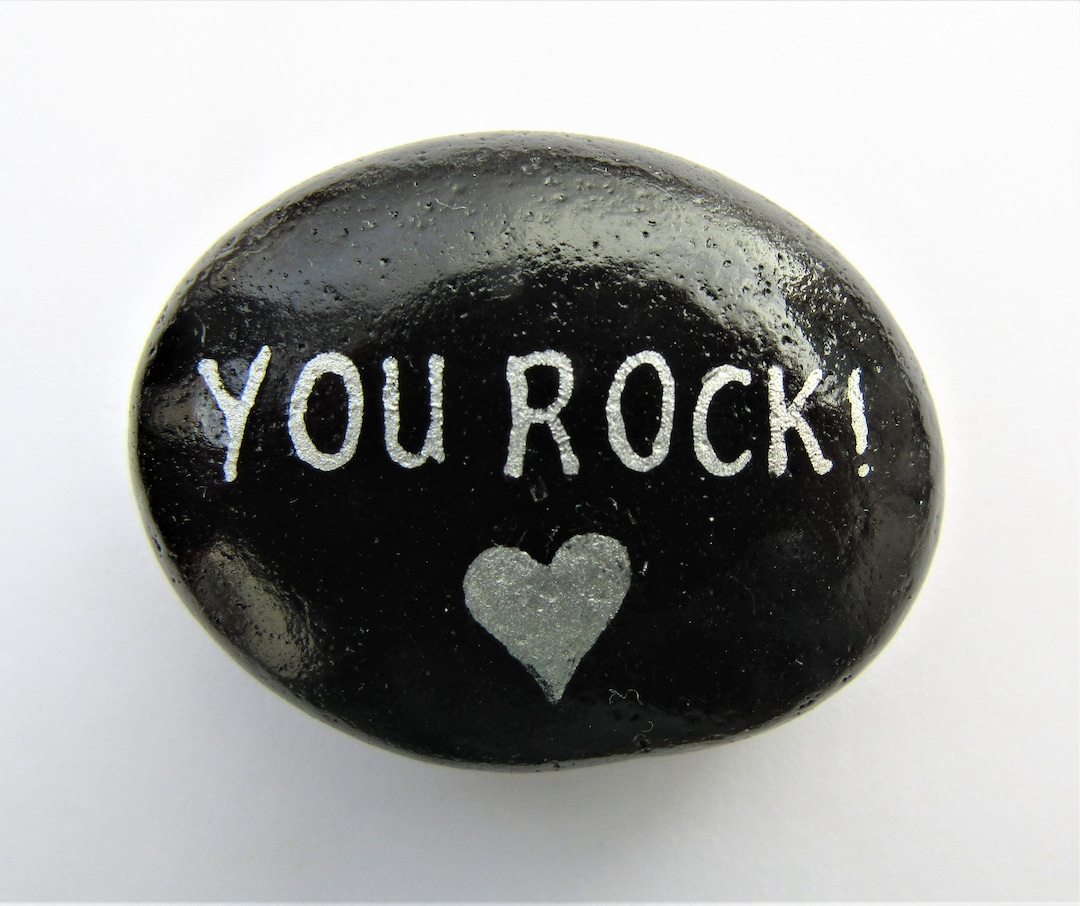 You Rock, Pebble Gift, Fathers Day Gift, Hand Painted Stone Magnet ...