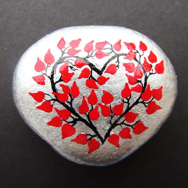 Painted Heart Rock - Etsy