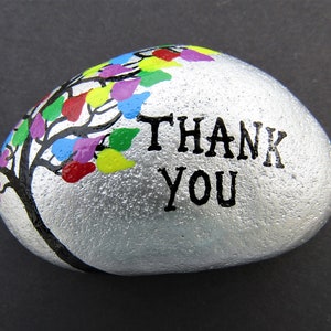 Thank You Gift Painted Stone Teacher Thank You Gift Unique | Etsy