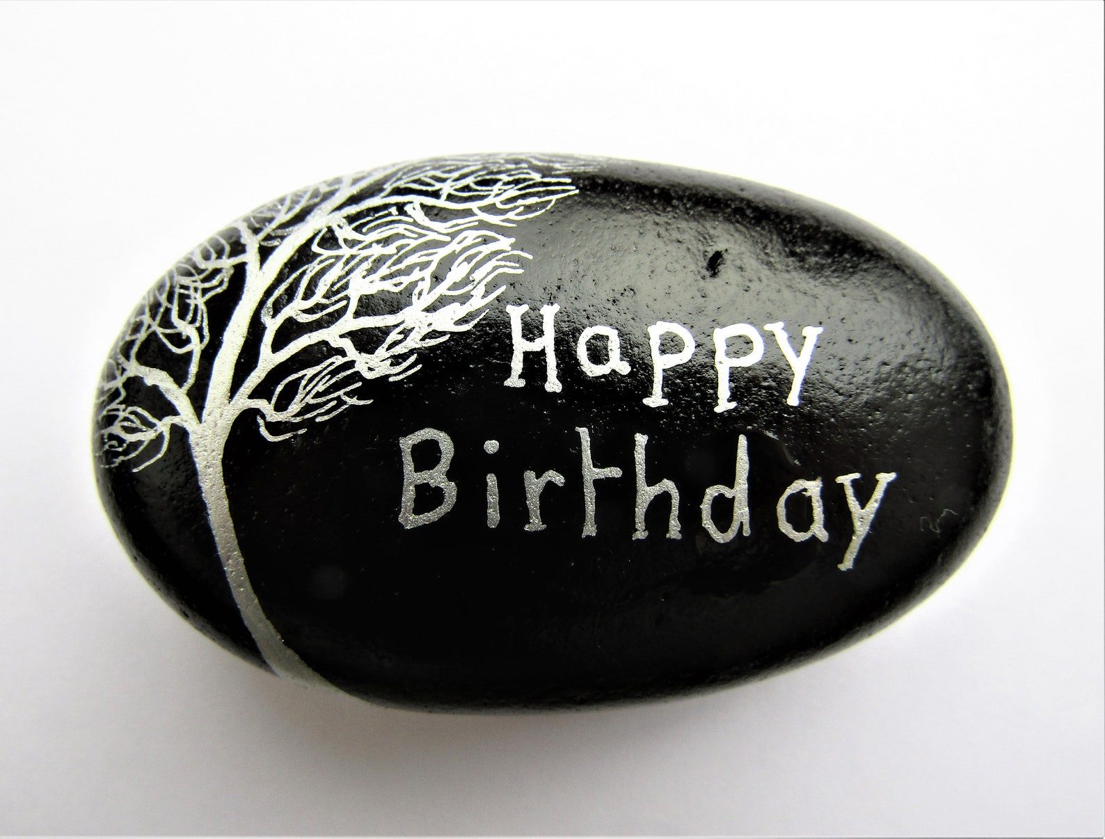 Birthday Gift, Hand Painted Rock, Tree Stone Art Painting, Personalised ...