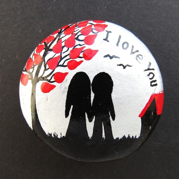 Painted Heart Rock - Etsy