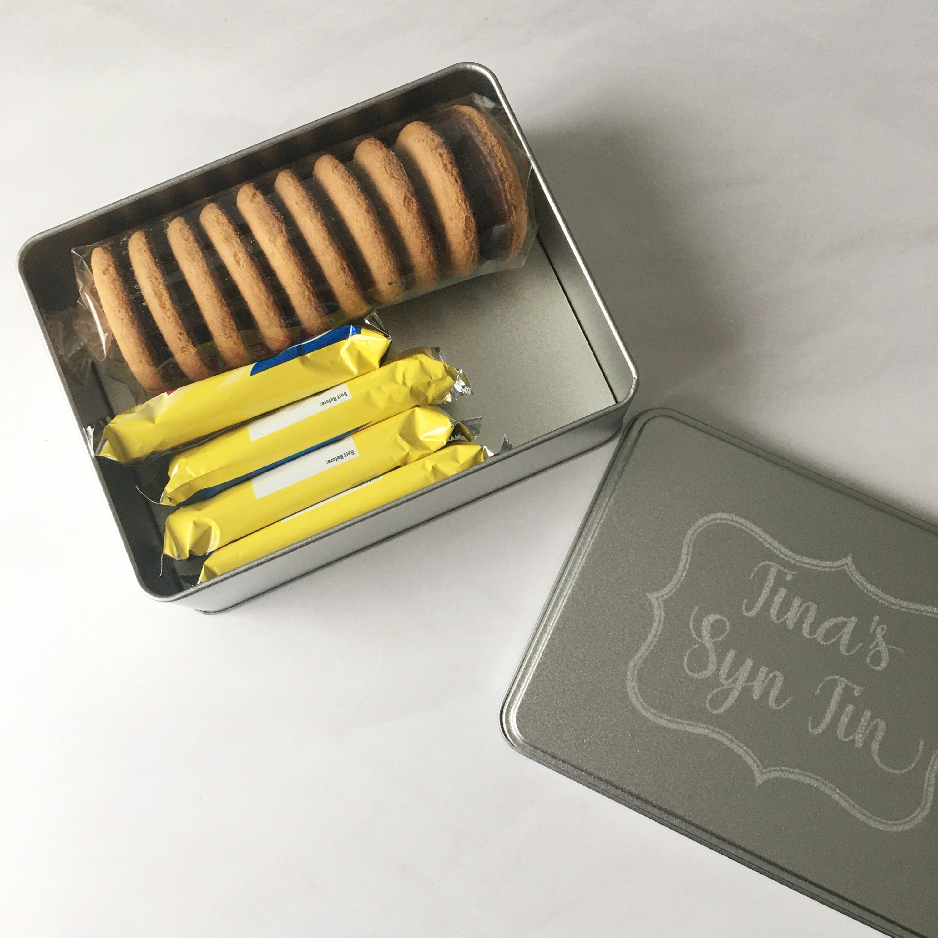 Personalised Syn Tin SweetTreatBiscuitSnack Tin Engraved | Etsy