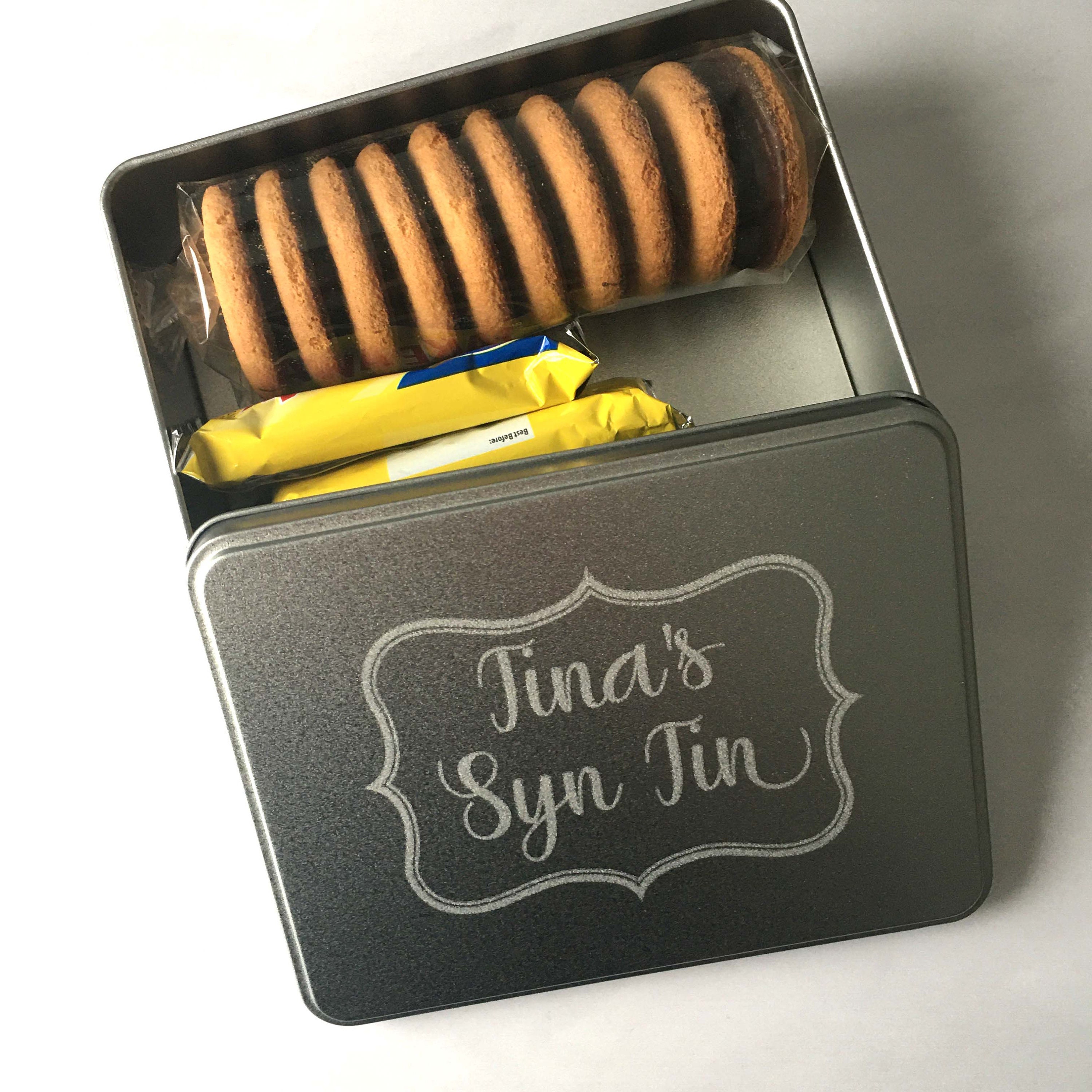 Personalised Syn Tin Sweettreatbiscuitsnack Tin Engraved - Etsy