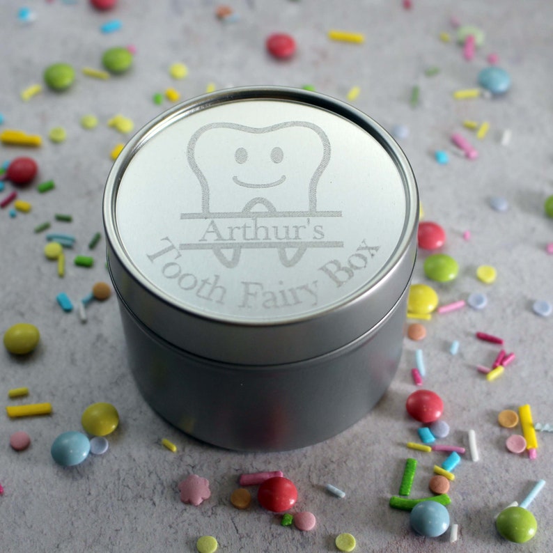 Silver Tooth Fairy Box With Tooth Design Engraved Keepsake - Etsy