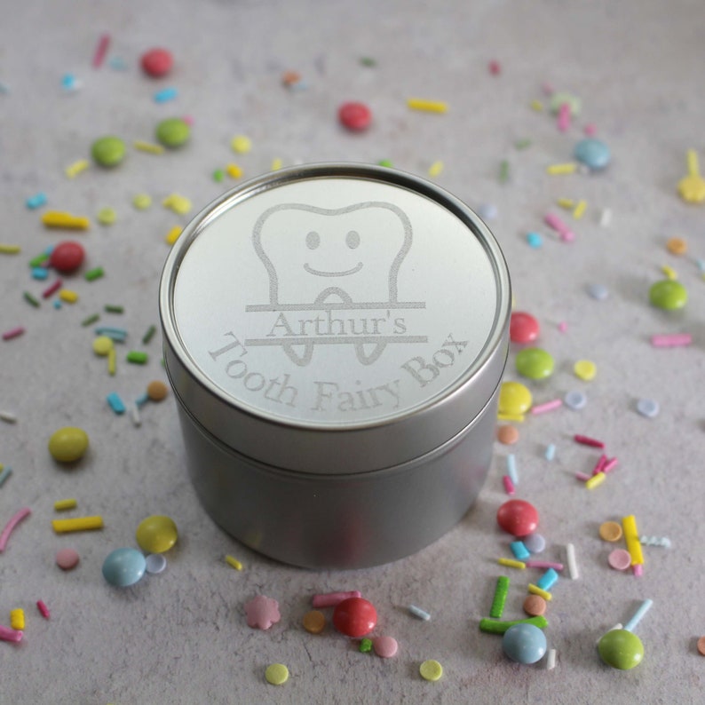 Silver Tooth Fairy Box With Tooth Design Engraved Keepsake - Etsy