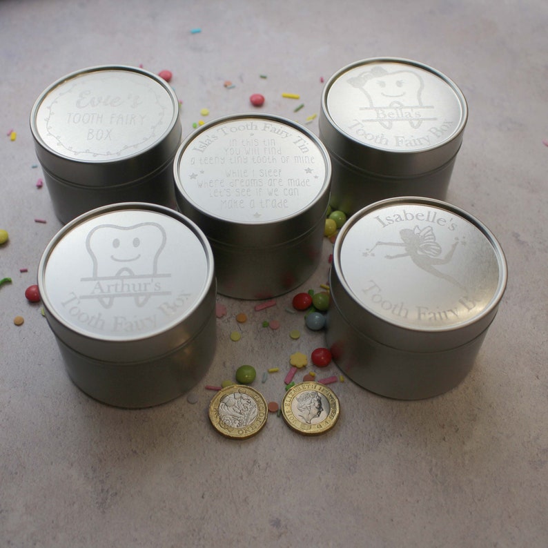 Silver Tooth Fairy Box With Tooth Design Engraved Keepsake - Etsy