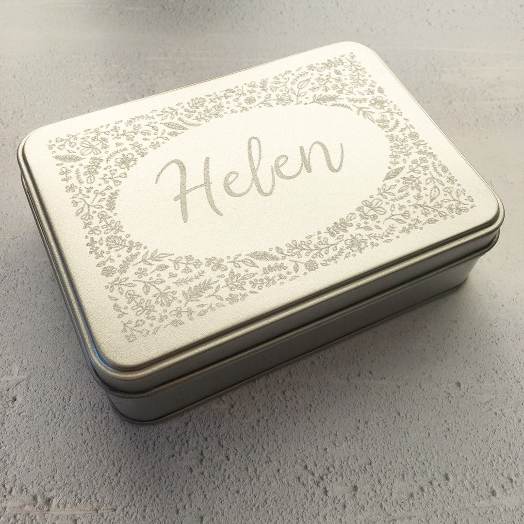 Personalised Engraved Tin, Trinket Box, Small Storage - Etsy