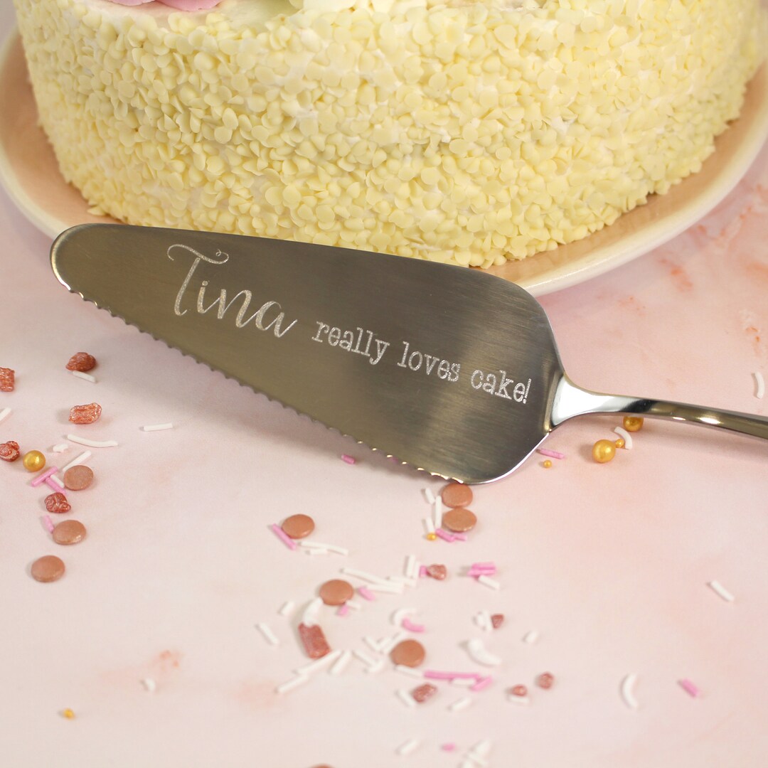 Personalised Cake Slice, Cake Server Knife Engraved With Name and ...
