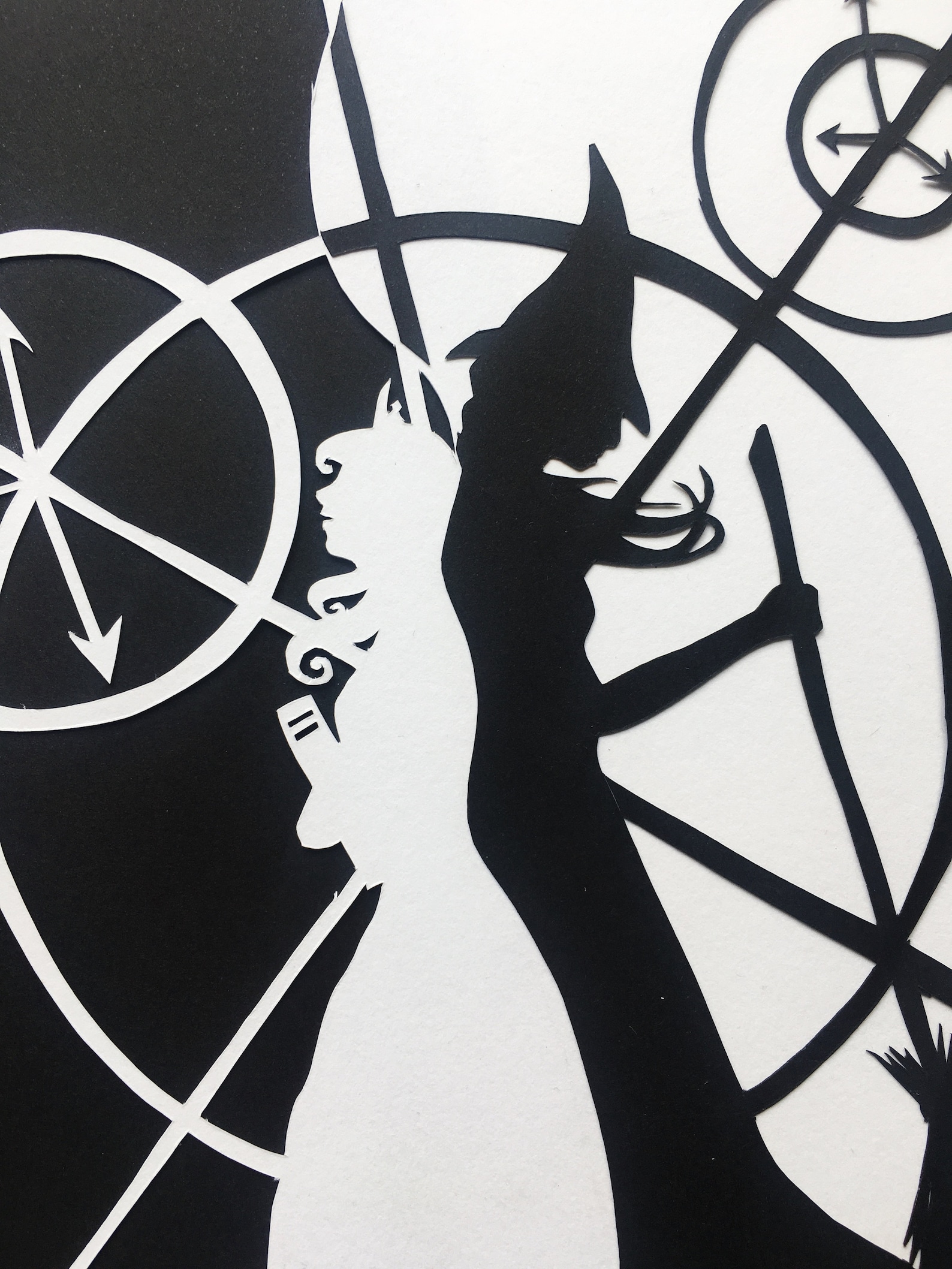 Wicked The Musical Elphaba and Glinda Original Paper Cut | Etsy