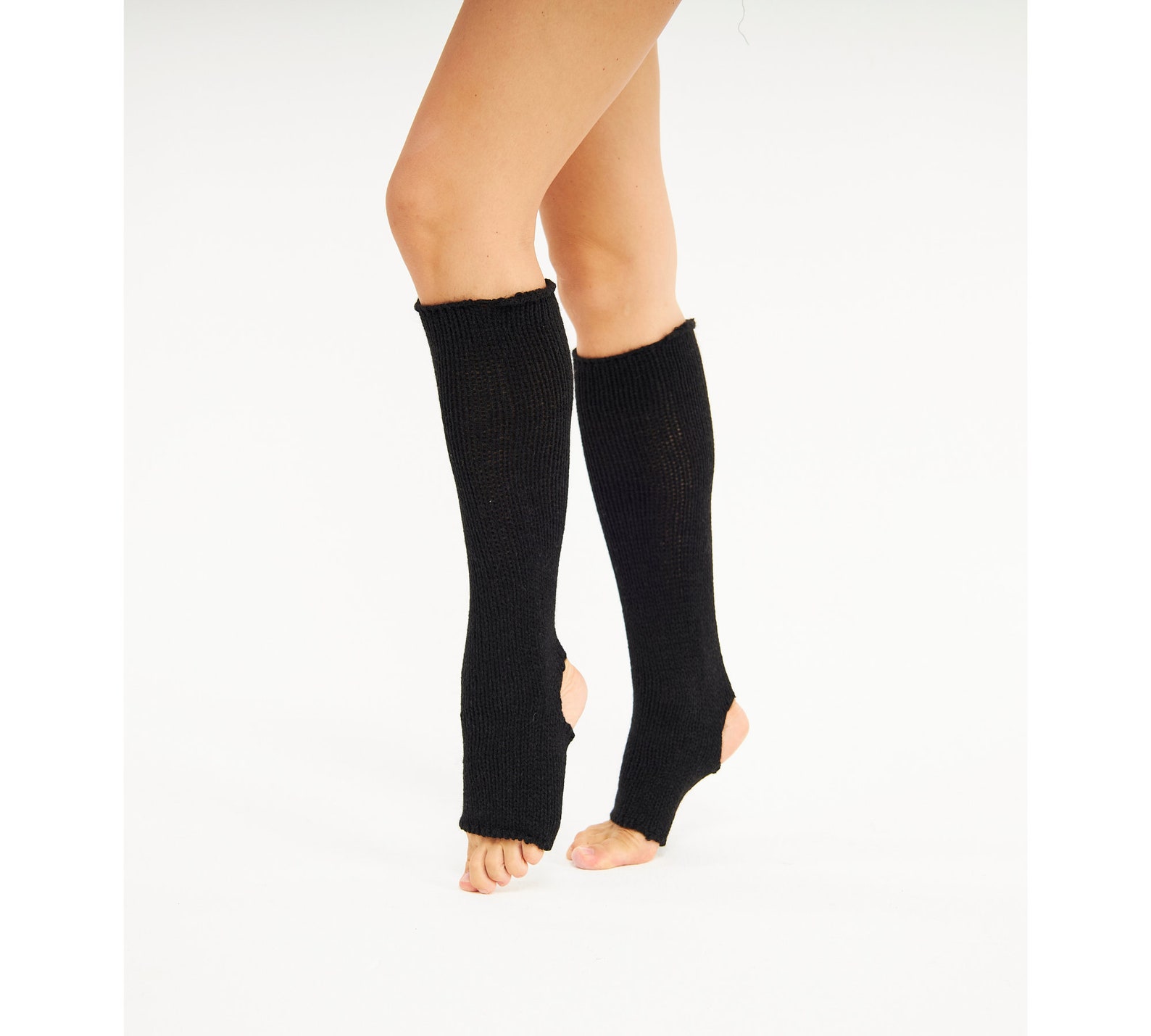 Black Knitted Women Toeless Yoga Socks, Cozy Accessories - Etsy