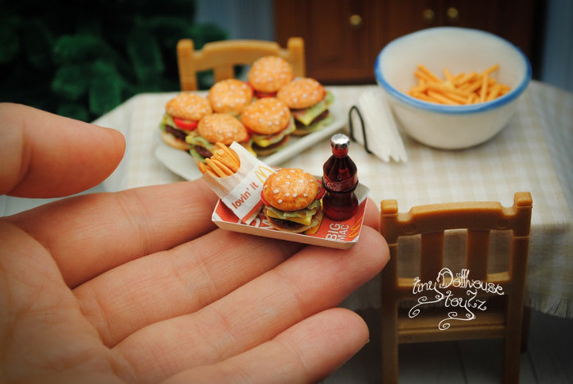 Super realistic hamburger/Burger with French fries made from | Etsy