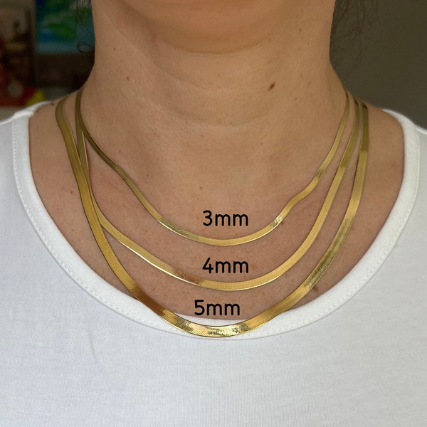 Real Gold Herringbone - Etsy