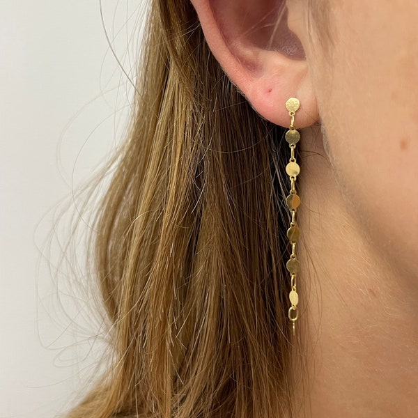 Long Chain Earrings - Etsy