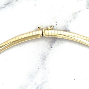 14K Solid 6mm Yellow Gold Classic Omega Necklace, 16"18" 20", Real Gold ...