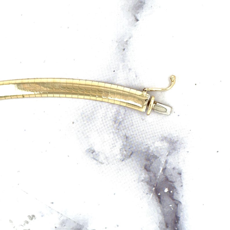 Solid 14K Yellow Gold 6mm Classic Omega Necklace, 16"18" 20", Real Gold ...
