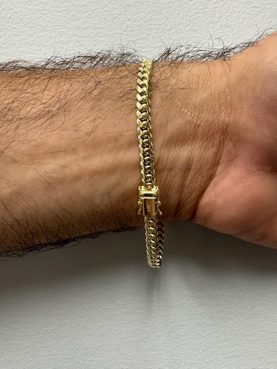 10k solid gold cuban link bracelet store