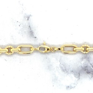 14K Yellow Gold Necklace 6.3mm Cable Oval Link, 18 Fancy Chain for ...