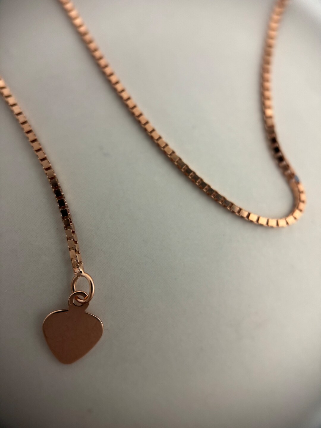 Rose Gold Box Chain, Solid 14K Gold Chain, Adjustable Chain Necklace ...